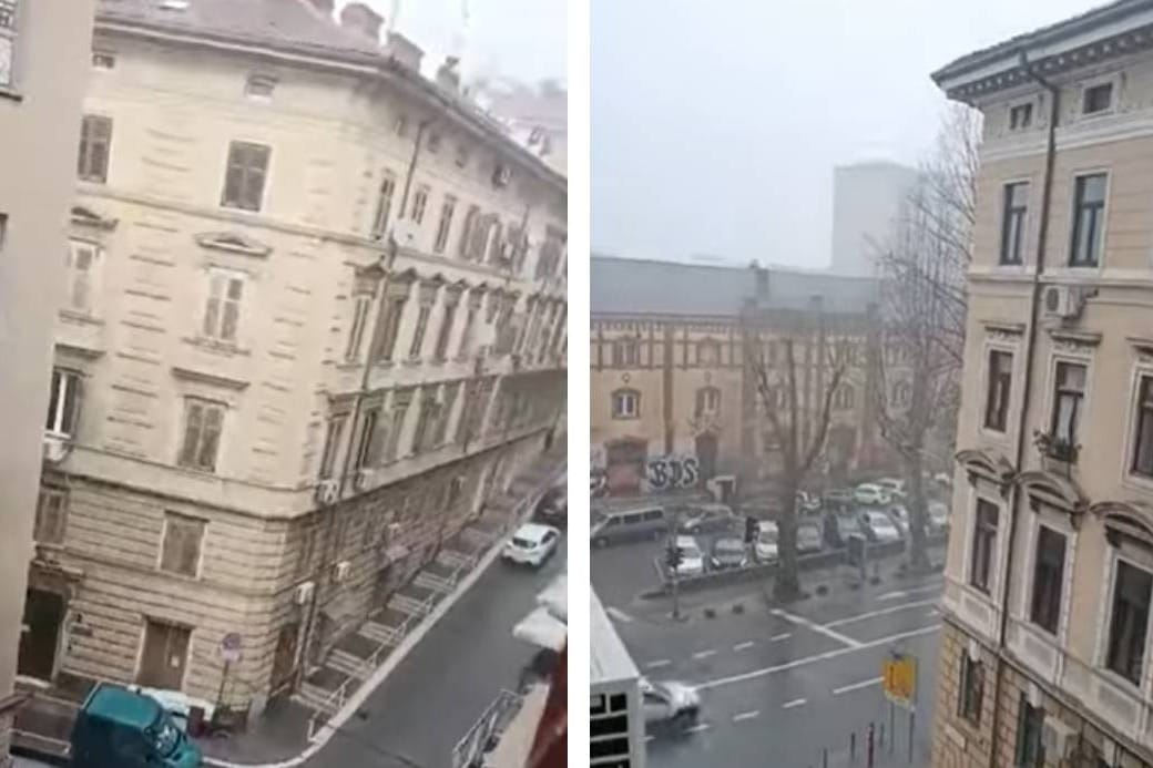 OPĆI POTOP Jaka kiša i tuča srušila se na grad, dijelovi Rijeke blokirani!