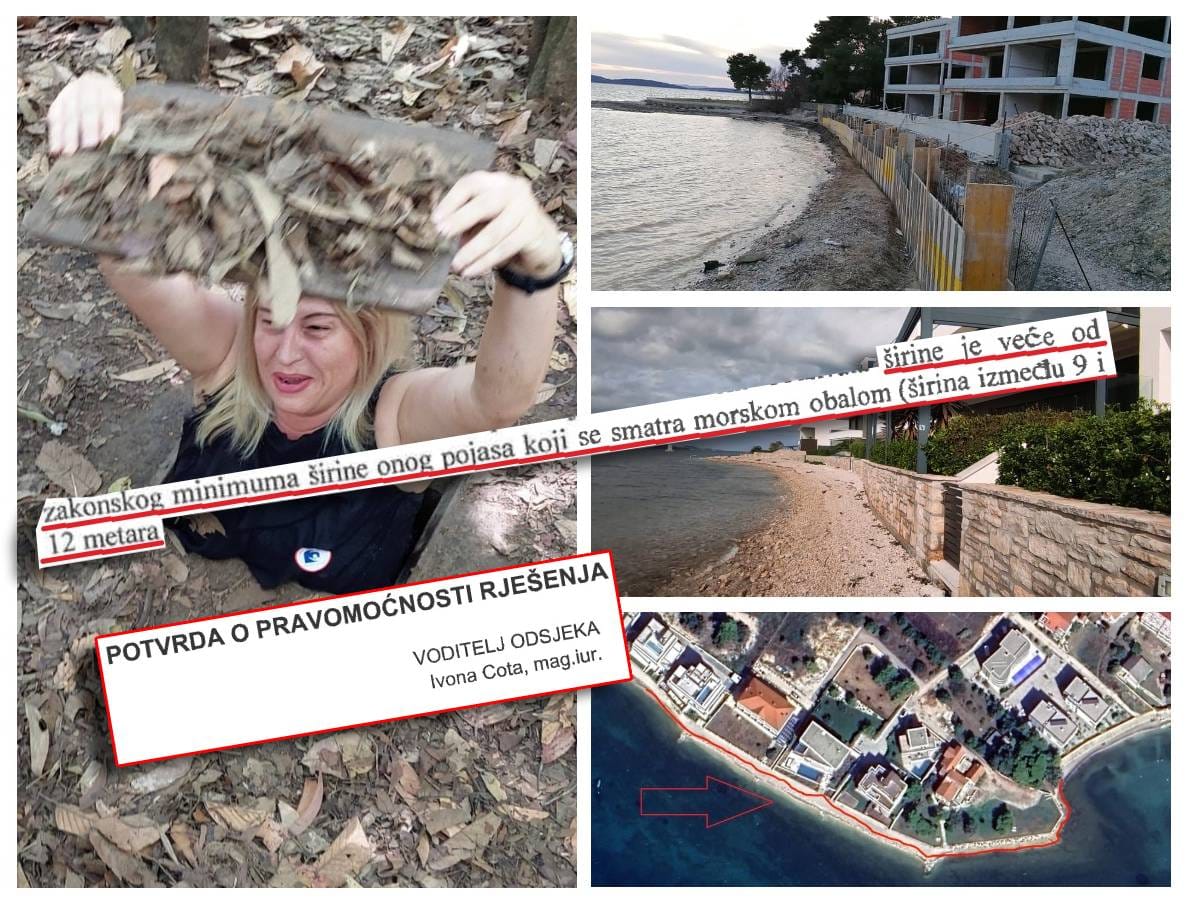 Granice pomorskog dobra u Sukošanu ispred novoizgrađenih vila, potvrđivala friško uhićena za ...